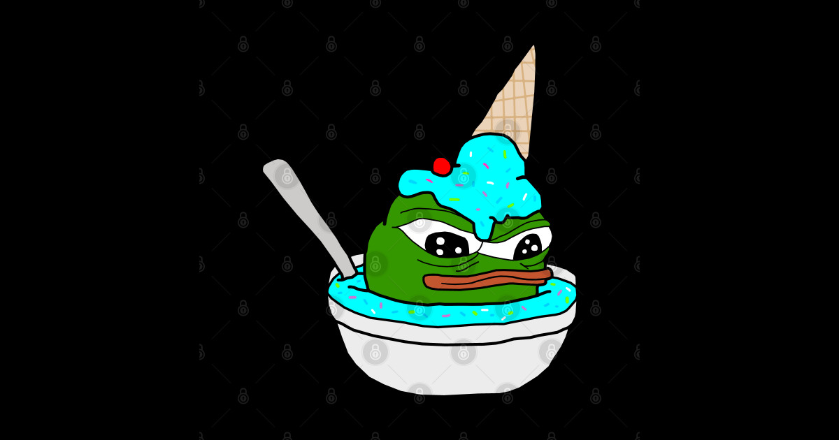 Ice Cream Sundae Pepe Ice Cream Sundae Pepe Sticker Teepublic