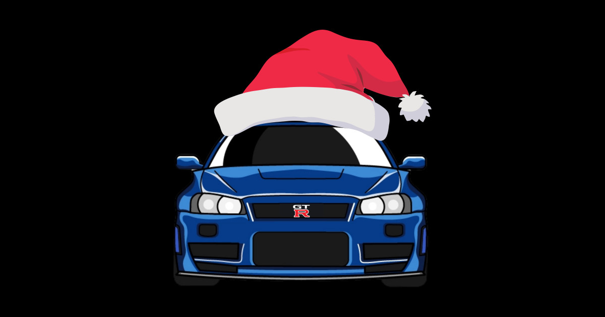 Merry Christmas { Skyline GTR R34 } - R34 - Magnet | TeePublic