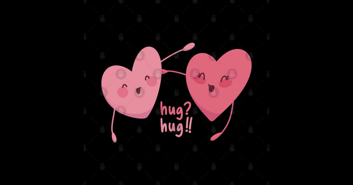 Pink Love Hearts Hug Hug Couple - Valentines Day Gift Ideas - Pin ...