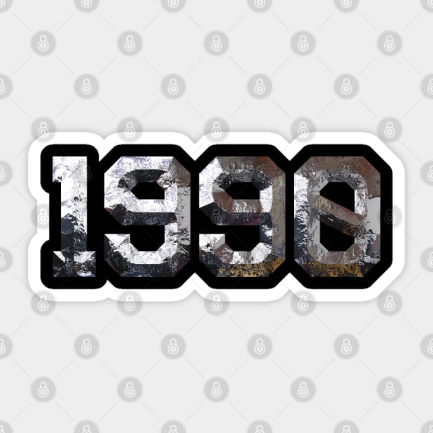 1990 (Chrome Effect) - 1990 - Sticker | TeePublic