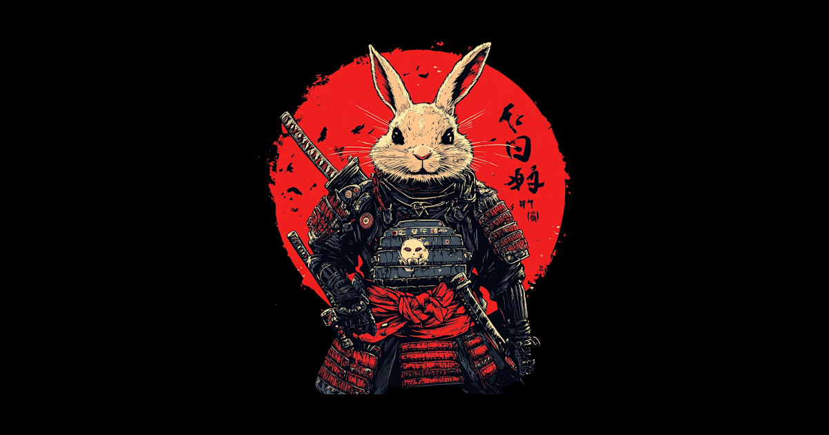 Samurai Rabbit - Rabbit - Sticker | TeePublic