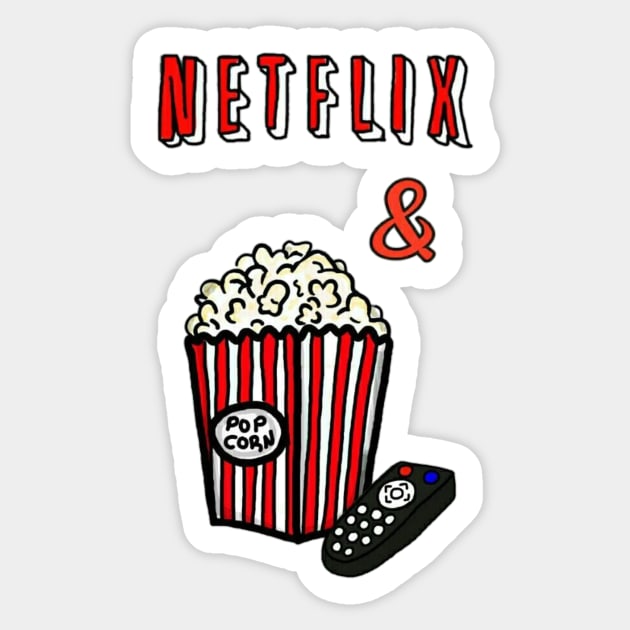 NETFLIX / POPCORN Chill - Netflix - Sticker | TeePublic