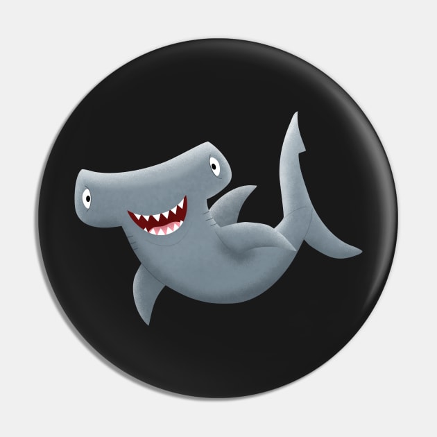 Funny cute hammerhead shark cartoon illustration - Hammerhead - Pin ...
