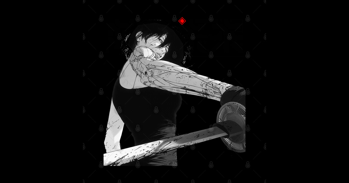 Cyberpunk Vaporwave Cyborg Samurai Gir - Pop Art - Sticker | TeePublic