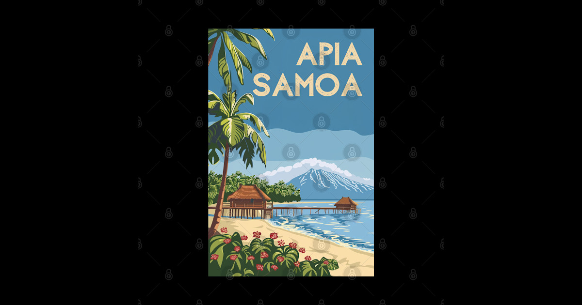 A Vintage Travel Illustration of Apia - Samoa - Apia Samoa - Posters ...