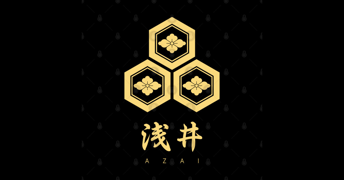 Azai Clan kamon with text - Azai - Posters and Art Prints | TeePublic