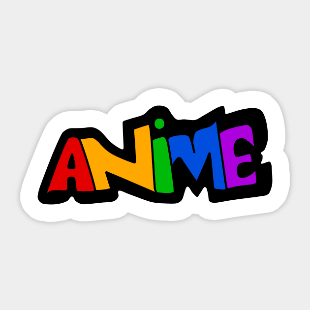 Colorful Anime Text Logo - Colorful - Sticker | TeePublic