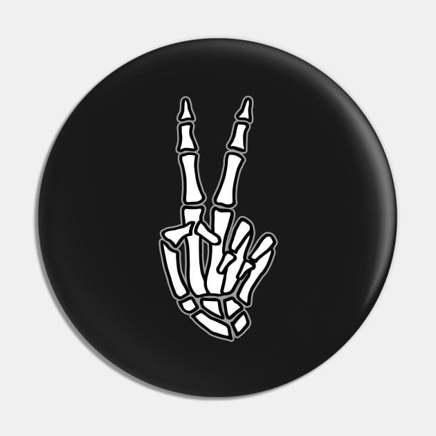 Peace skeleton hand sign - Halloween - Pin | TeePublic