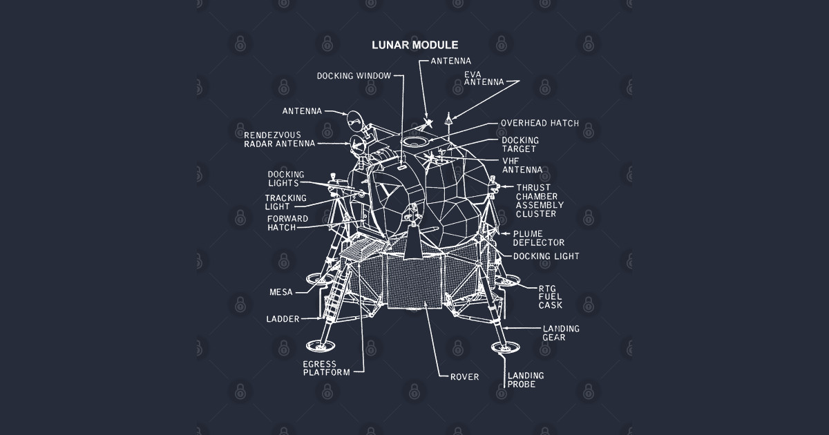 Apollo Lunar Module - Nasa Logo - T-Shirt | TeePublic