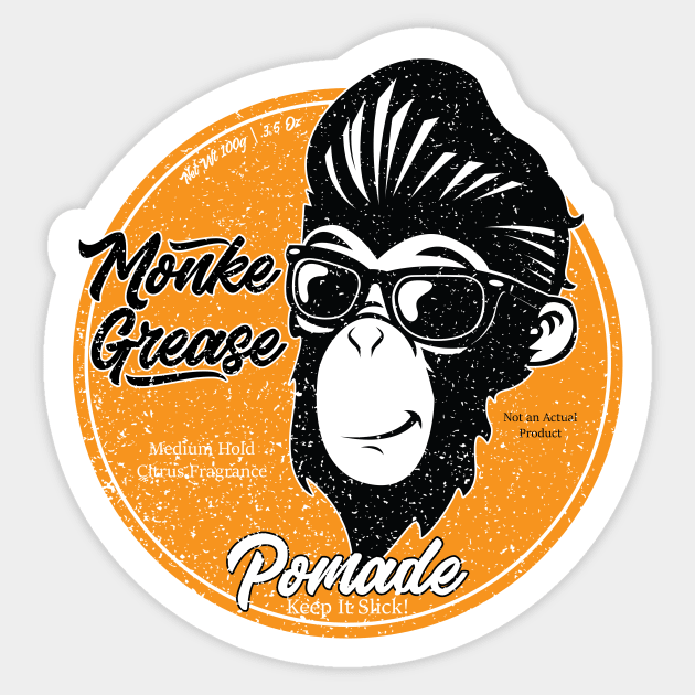 Monke Grease Pomade Tee - Product Design - Sticker | TeePublic