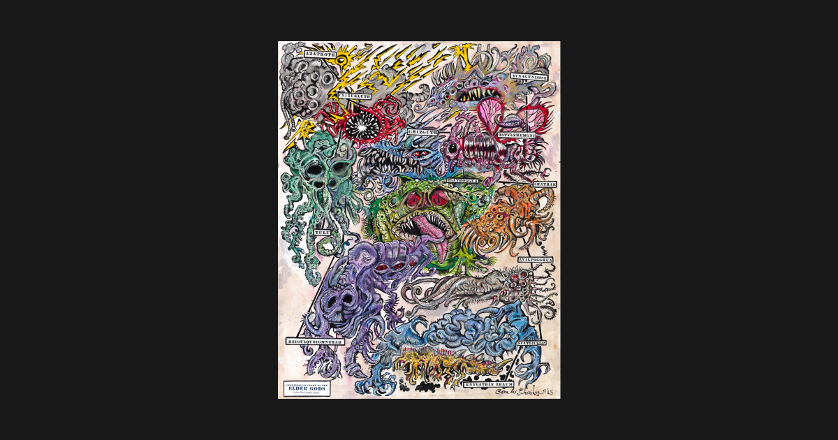 Genealogical chart of the Elder Gods - Clark Ashton Smith - T-Shirt ...