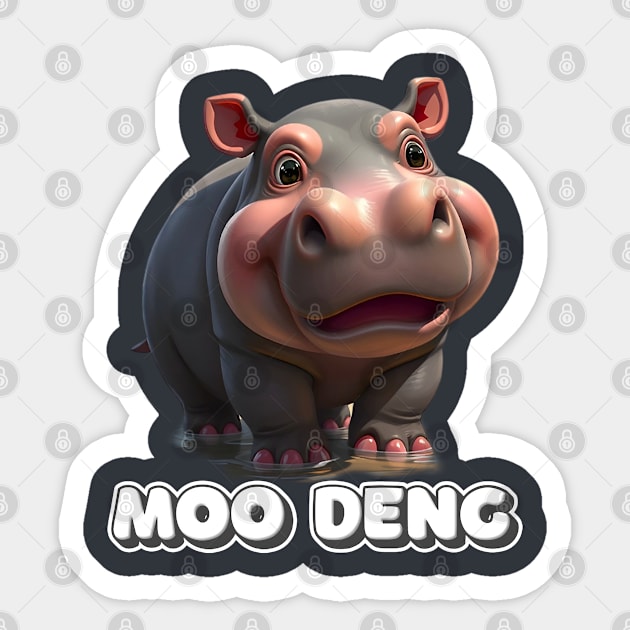 Cute Moo Deng - Moo Deng - Sticker | TeePublic