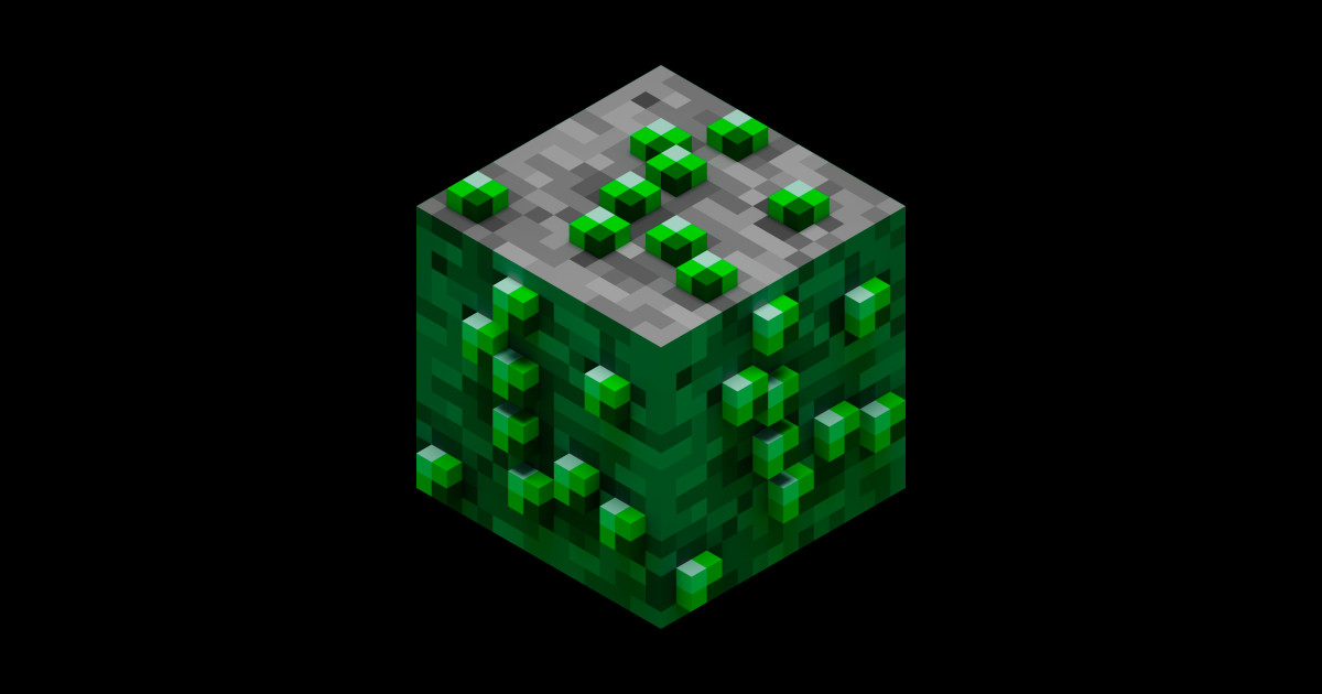 Minecraft Block Emerald Ore 3D - Minecraft Blocks - Sticker | TeePublic
