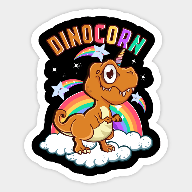 Cute & Funny Dinocorn Dinosaur Unicorn - Dinocorn - Sticker | TeePublic