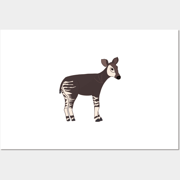 Okapi Side View - Cartoon - Female Okapi - Posters and Art Prints ...