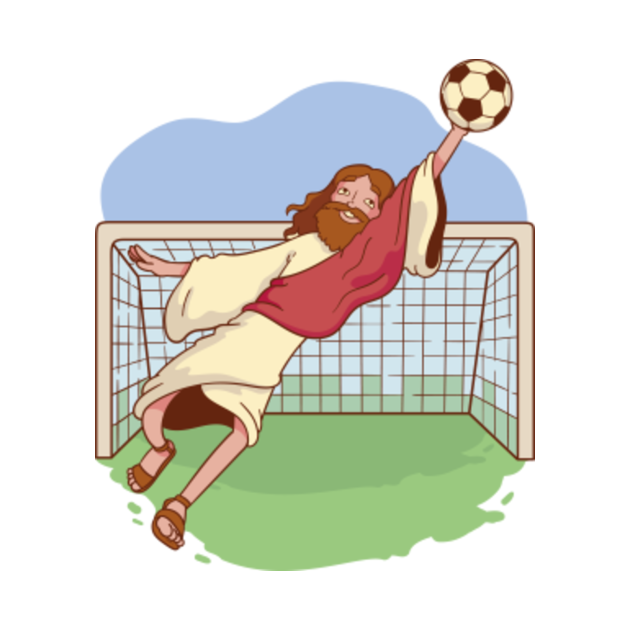 Jesus Playing Football - Soccer & Football - Soccer - Pin | TeePublic