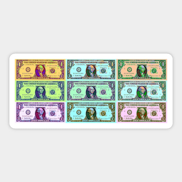 United States one dollar bill - Dollar - Sticker | TeePublic