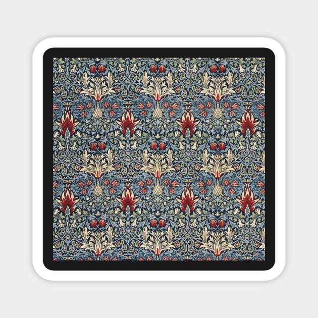 Fiery flowers 19th century pattern - Flowers - Magnet | TeePublic