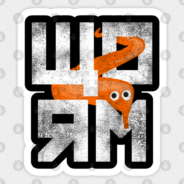 Orange Worm On A String Meme Retro Style Magic Fuzzy Worm - Worm On A ...