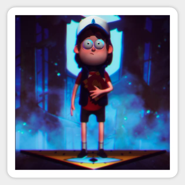 Dipper Pines 3D - Gravity Falls - Sticker | TeePublic