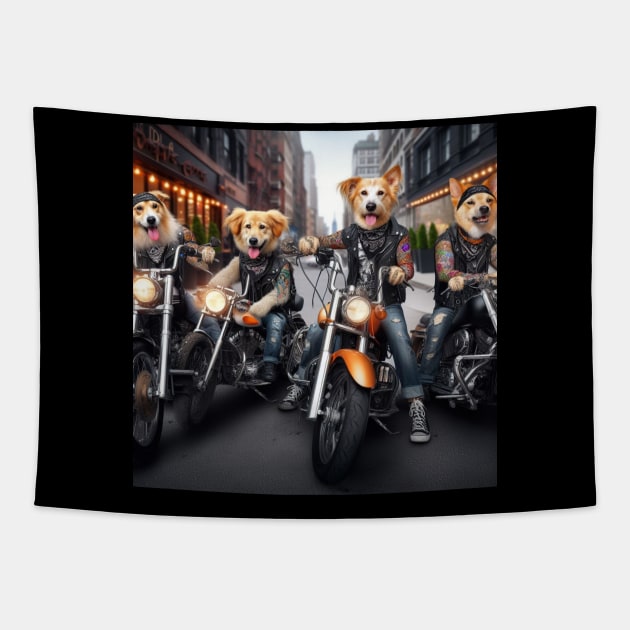 The Dog Gang - Dog Funny - Tapestry | TeePublic