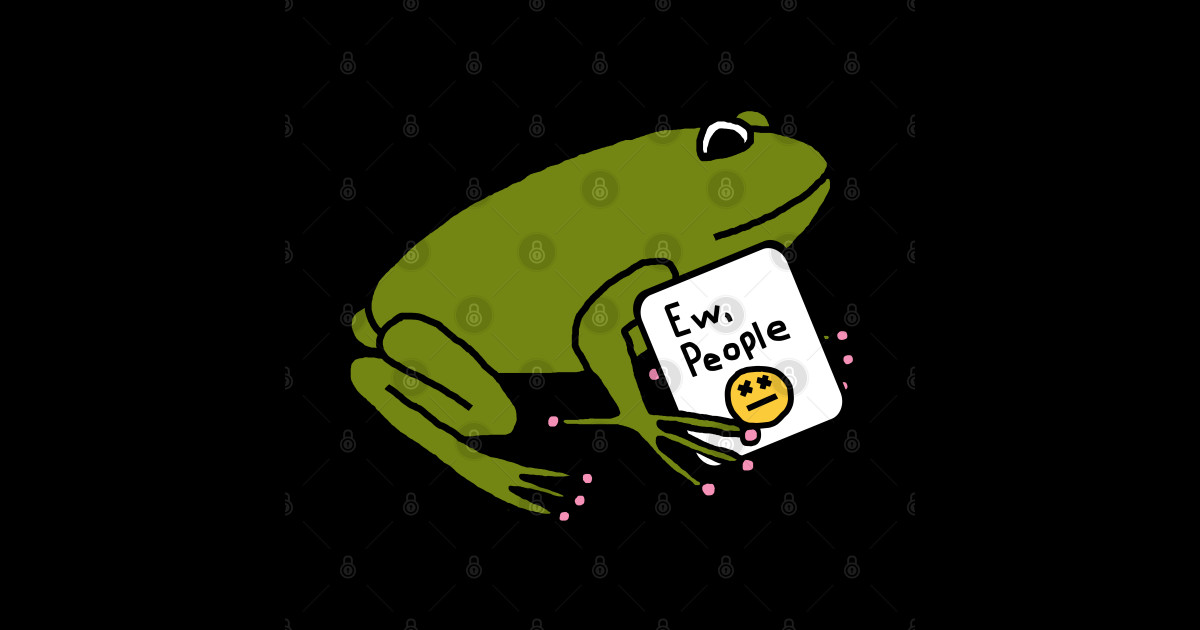 Green Frog Says Ew People - Funny Frog - Sticker | TeePublic
