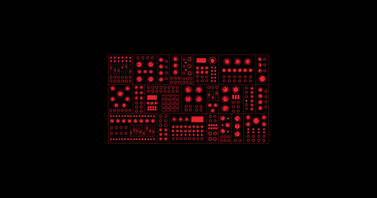 Modular Synthesizer 2 Red - Modular Synth - Sticker | TeePublic