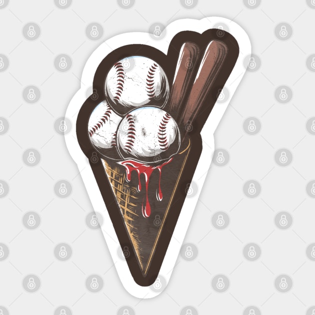 Baseball Ice Cream Cone - Cool Baseball Fan Design - Baseball Lover ...