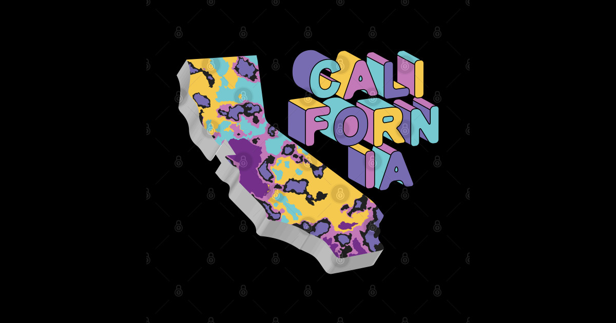 California State Map Art - California State - Sticker | TeePublic