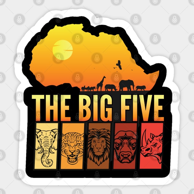 The big five African - The Big Five - Sticker | TeePublic