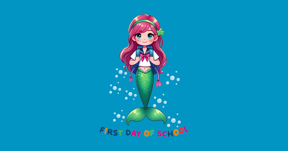 Kindergarten Mermaid Back To School for Mermaid Teacher Girl - First ...