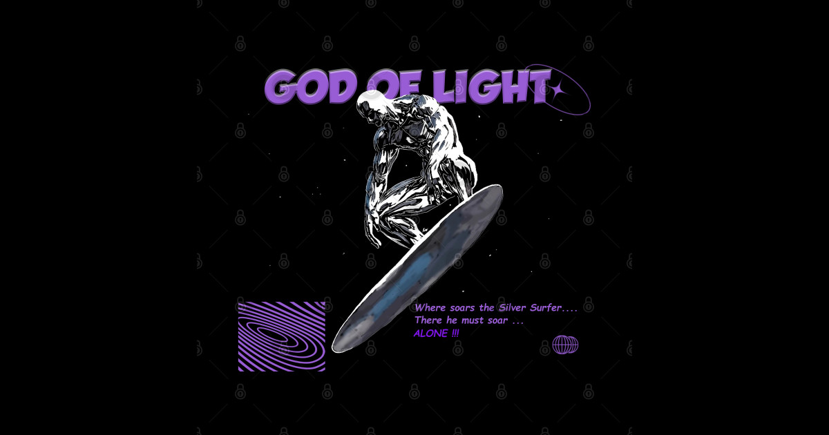 SILVER SURFER - GOD OF LIGHT - Silver Surfer - Sticker | TeePublic