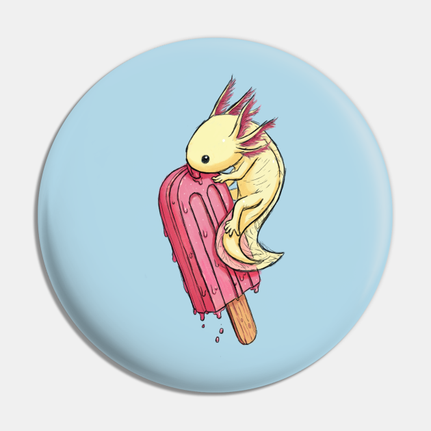 Strawberry Axolotl - Axolotl - Pin | TeePublic