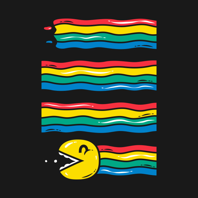 Rainbow Pac - Pac Man - T-Shirt | TeePublic