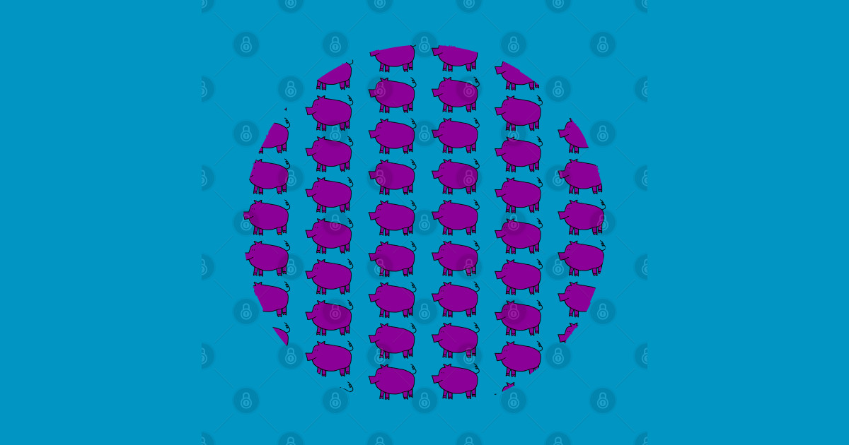 Purple Pig Pattern - Pig - T-Shirt | TeePublic