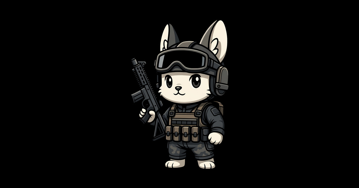 Cute Tactical Bunny Operator Military Animal - Cute - Sticker | TeePublic