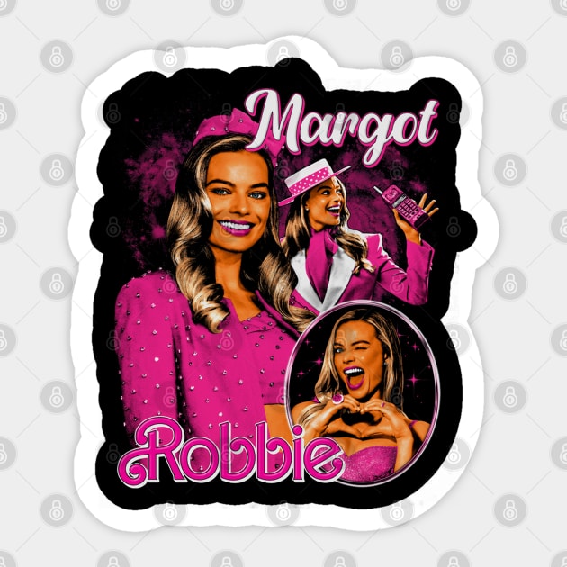 Margot Robbie Vintage Bootleg - Margot Robbie - Sticker | TeePublic