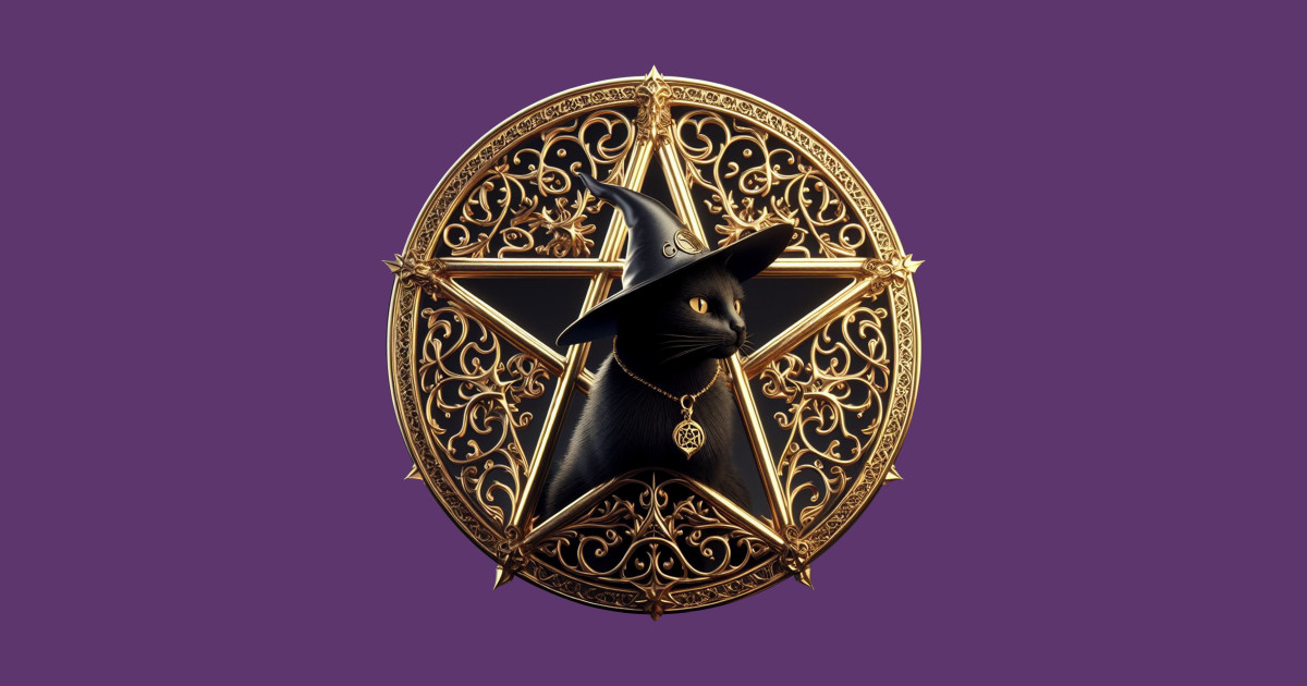 The Witch Cat 01 - Halloween Cat - T-Shirt | TeePublic