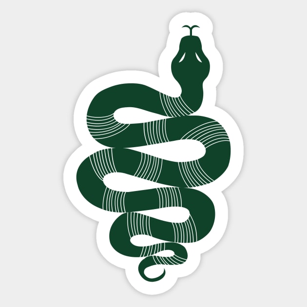 Large Snake dark green - Green Snake - Sticker | TeePublic