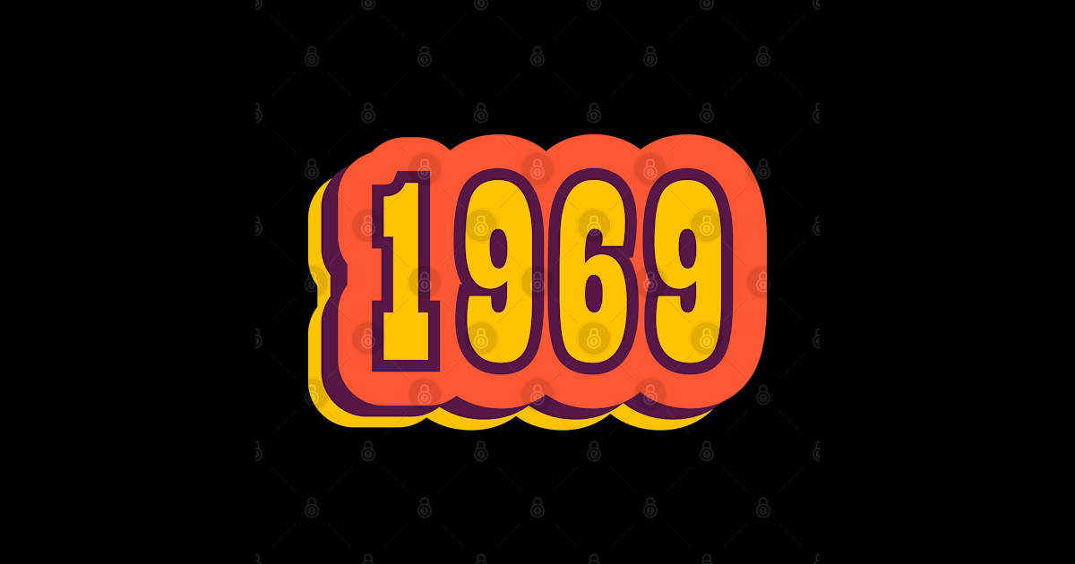 1969 Retro Typography, Vintage Birth Year Style - 1969 - Sticker ...