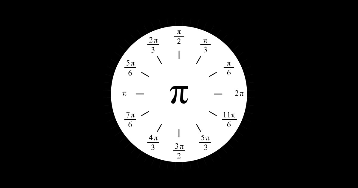 Pi Radians Clock face - Unit Circle - Maths Teacher - Sticker | TeePublic