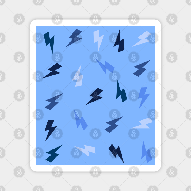 Blue Lightning, Thunder Bolt Pattern - Lightning Bolts - Magnet | TeePublic