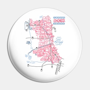 Chicago City Map Pins and Buttons for Sale | TeePublic