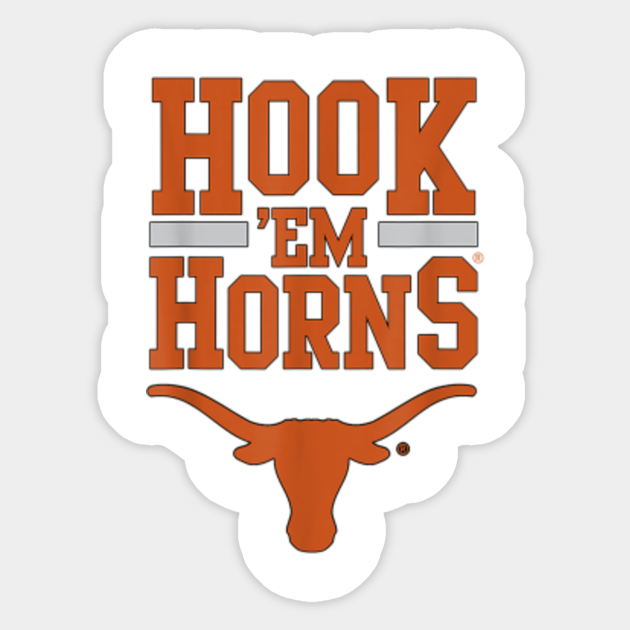 HOOK EM HORNS - Football - Sticker | TeePublic