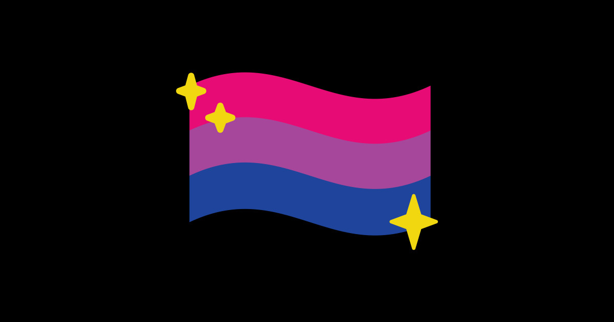 Bisexual Pride Flag Sparkle Emoji - Bisexual - Sticker | TeePublic