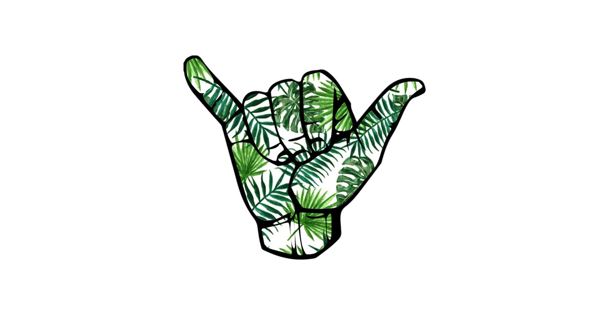 Tropical Shaka Hand Sticker - Vsco - T-Shirt | TeePublic