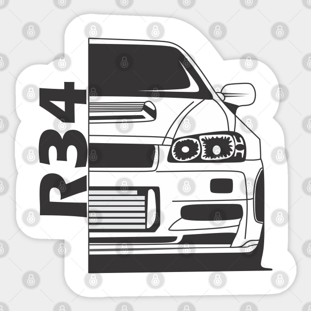 Nissan R34 - Skyline R34 - Sticker | TeePublic