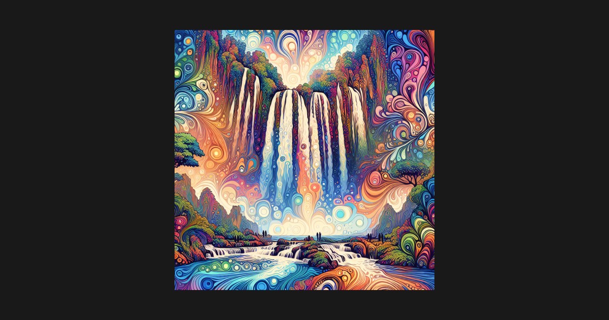 Psychedelic Water Fall Water Color - Psychedelic Water Fall Water Color ...