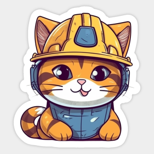 Cute Cat Hardhat Cats With Hardhats Stickers for Sale | TeePublic