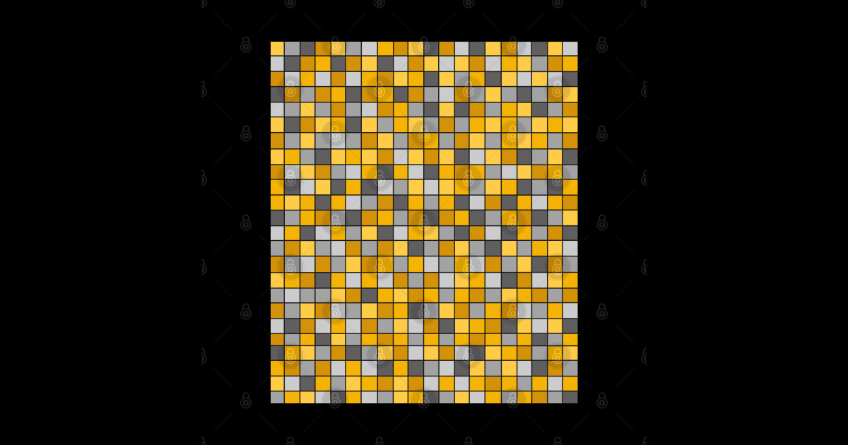 Grey and Mustard Yellow Grid - Grey - Posters and Art Prints | TeePublic